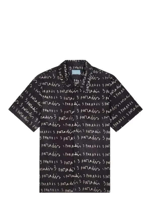 3.PARADIS Logo-print Poplin Shirt - Black