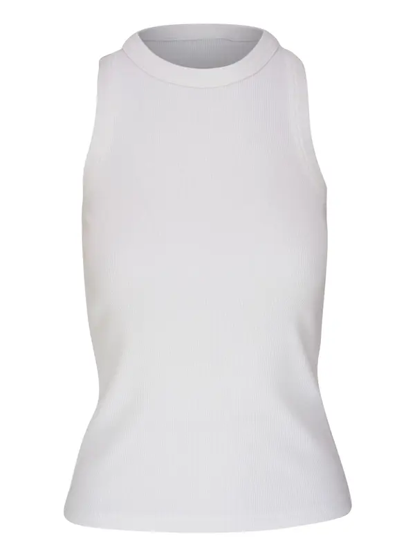 Veronica Beard Sleeveless Ribbed Top - White