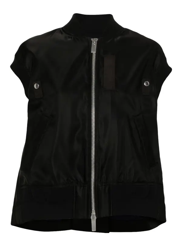 Sacai Textured Pleated Gilet - Black