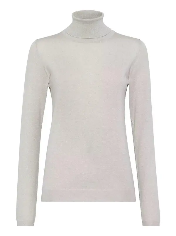 Brunello Cucinelli Roll-neck Long-sleeve Jumper - White