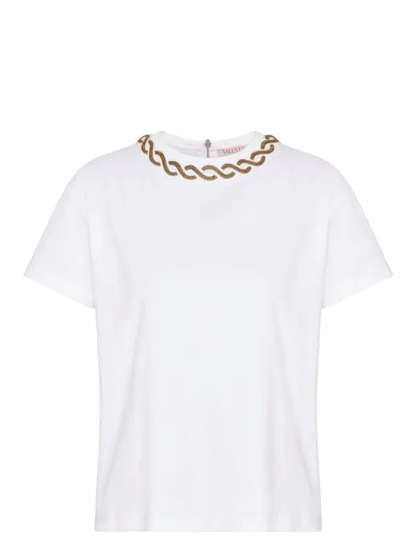 Valentino Garavani Bead-trim T-shirt - White