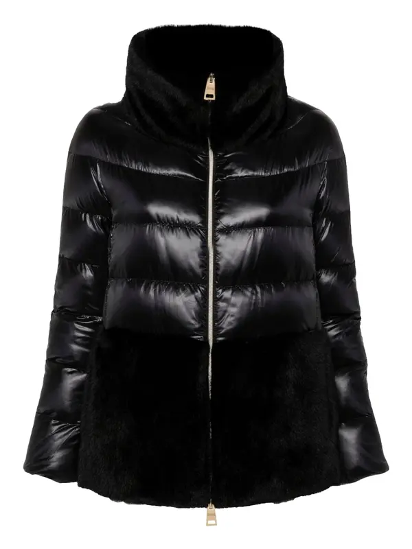 Herno Faux-fur Quilted Down Jacket - Black
