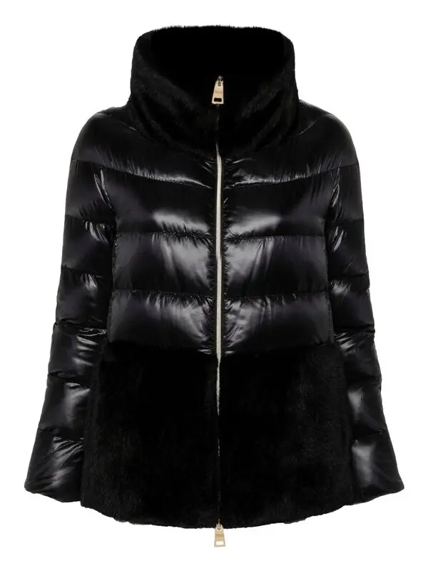 Herno Faux-fur Quilted Down Jacket - Black