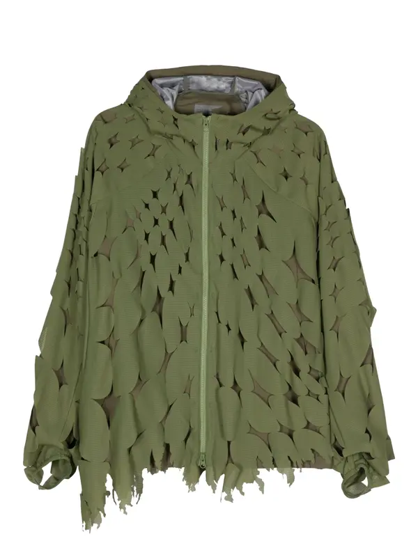 POST ARCHIVE FACTION Cut-out Detail Hooded Jacket - Green