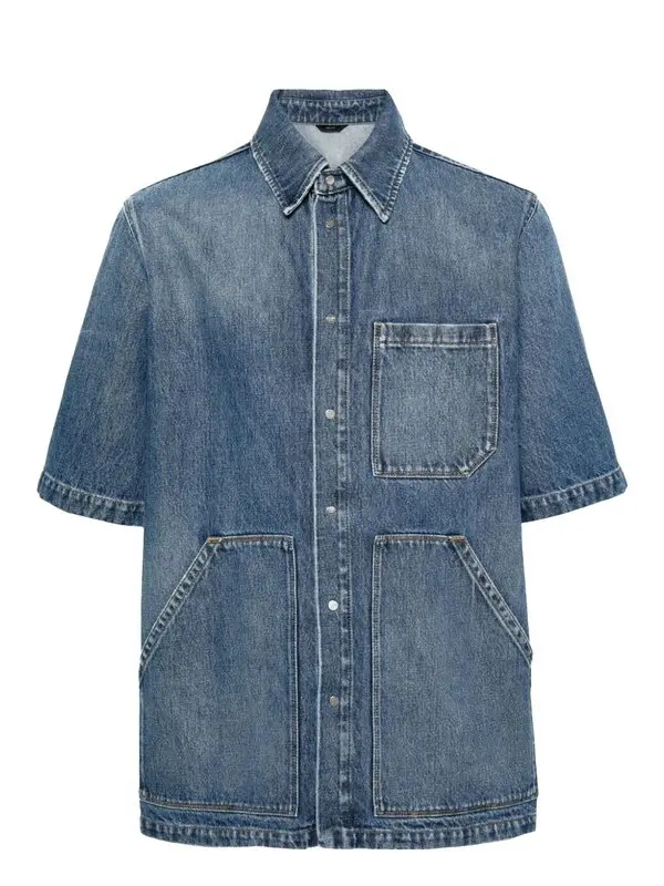 Fendi Multi-pocket Denim Shirt - Blue