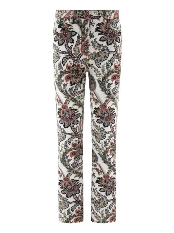 Etro Paisley-print Straight-leg Jeans - White