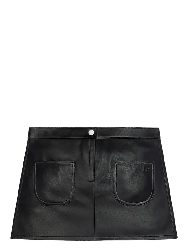 COURREGES Vintage Lambskin Mini Skirt - Black