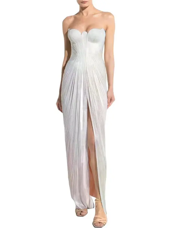 MARIA LUCIA HOHAN Maxi Strapless Gown - Silver