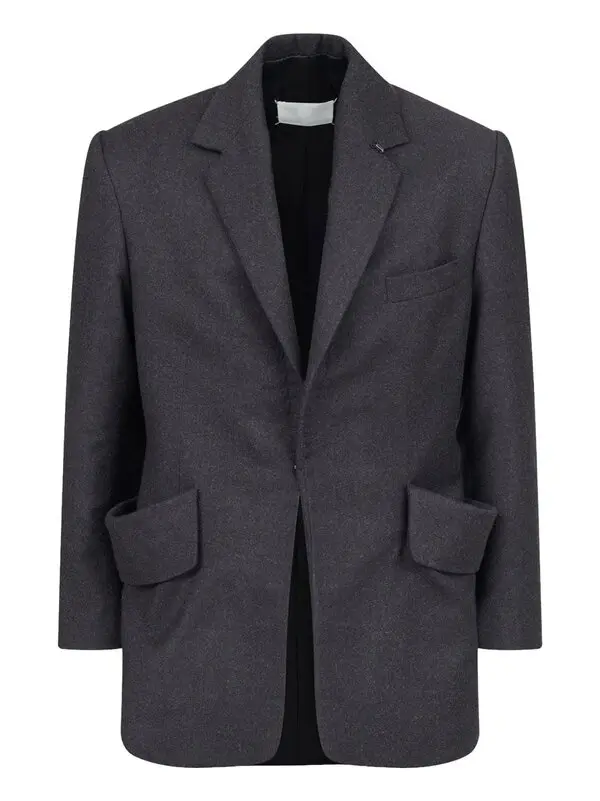 MAISON MARGIELA Single-breasted Wool Blazer - Grey