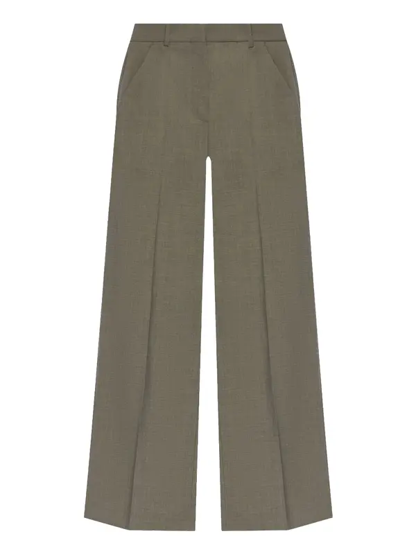 Kenzo Wide-leg Wool Trousers - Grey