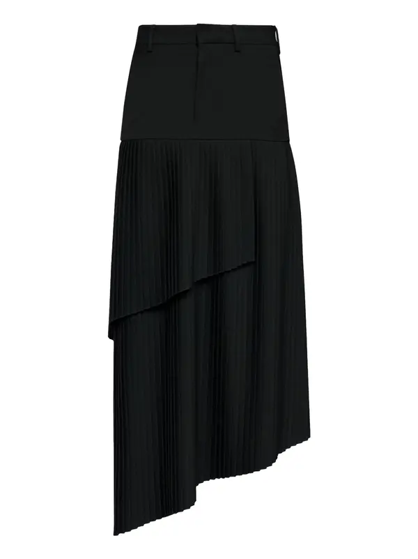 MAISON MARGIELA Asymmetric Gabardine Maxi Skirt - Black