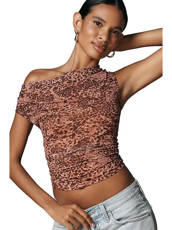 Anthropologie Sloane Cowl-neck Tank Top - Brown Pattern