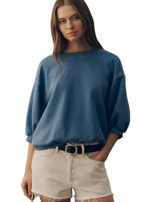 PILCRO Niki Bubble Sweatshirt - Victoria Blue