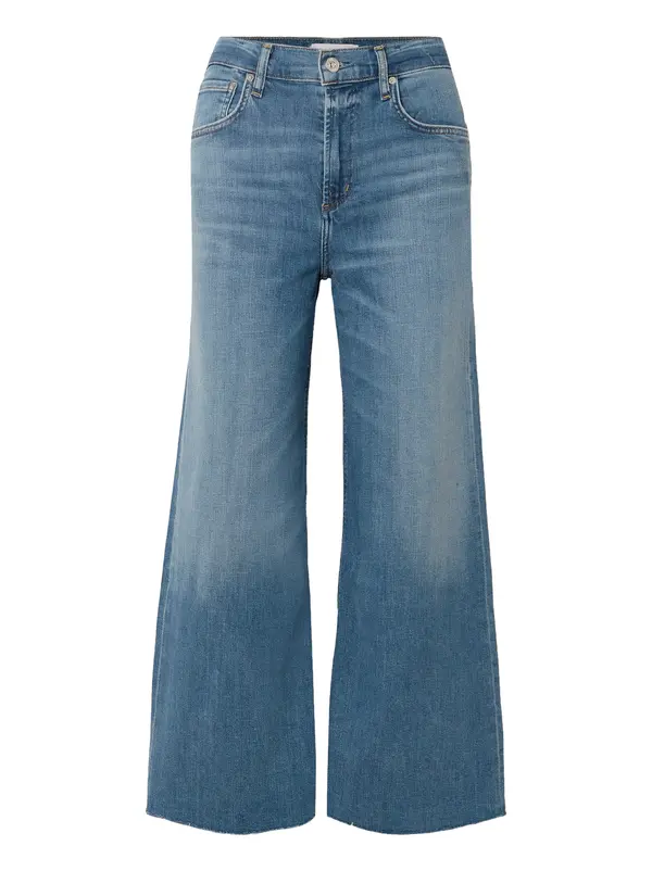 Citizens Of Humanity Lyra Frayed Cropped Jeans - Blue