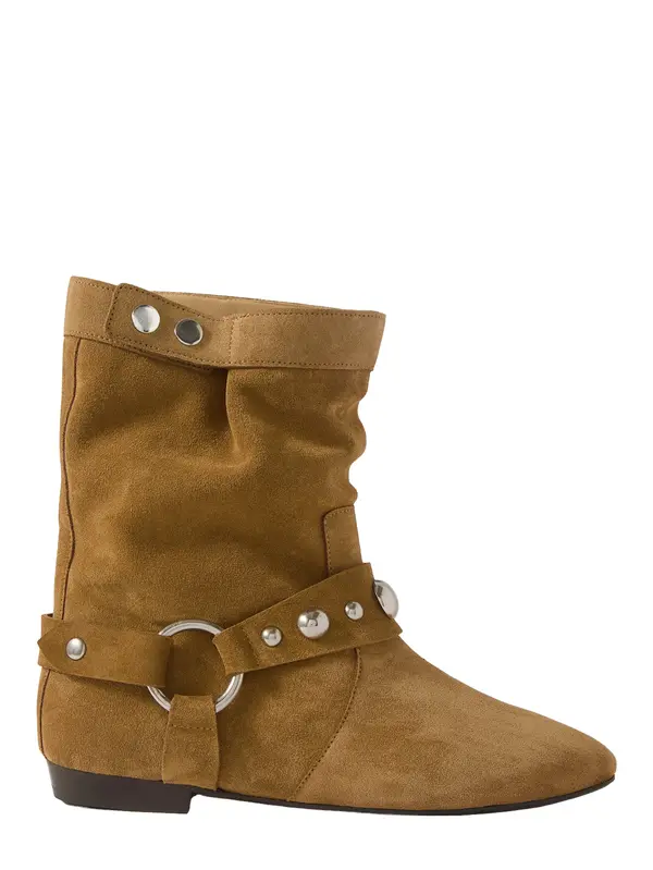 Isabel Marant Stania Studded Ankle Boots - Brown