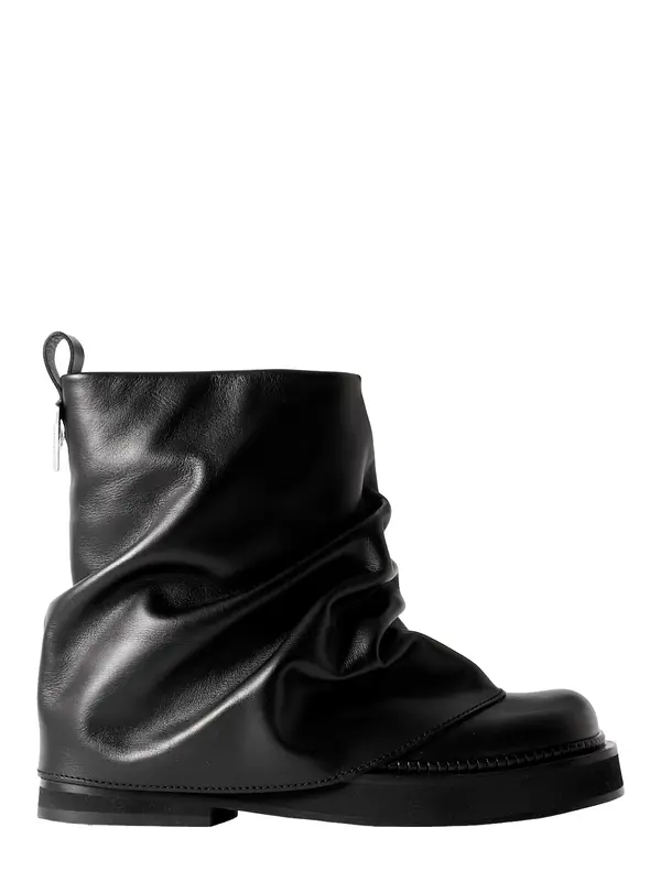 Attico Robin Leather Ankle Boots - Black