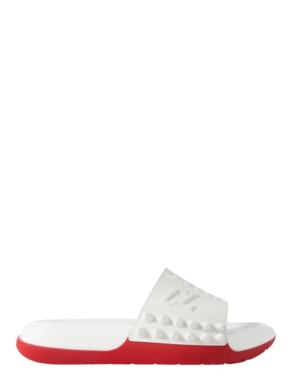 CHRISTIAN LOUBOUTIN Take It Easy Donna Spiked Rubber Slides - White