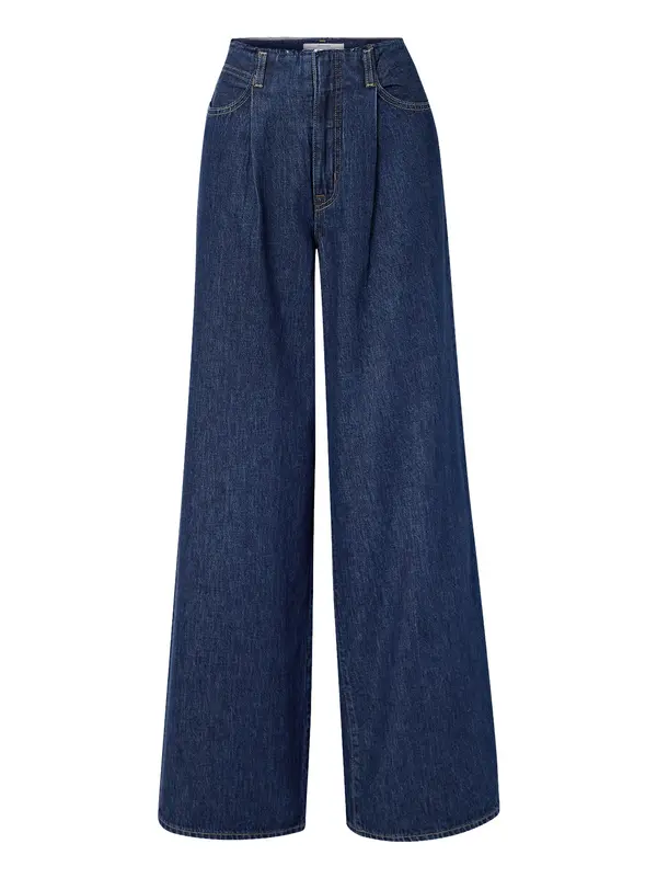 SLVRLAKE Taylor Pleated Wide-leg Jeans - Blue