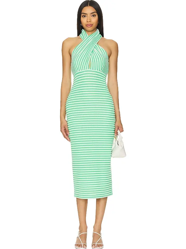 Amanda Uprichard Conchita Knit Dress - Green & White