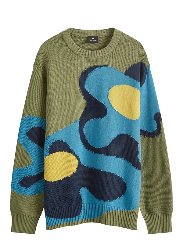 Paul Smith Flower Itarsia Knit Sweater - Green