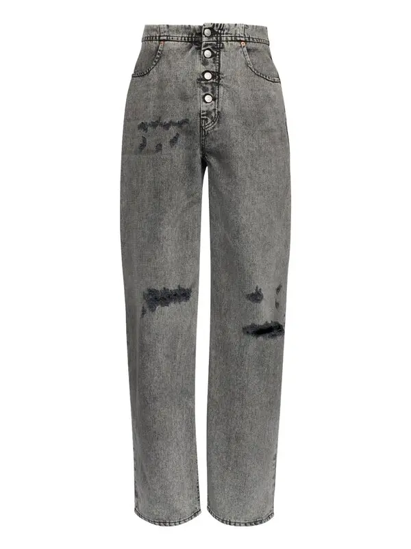 MAISON MARGIELA Distressed Wide-leg Jeans - Black