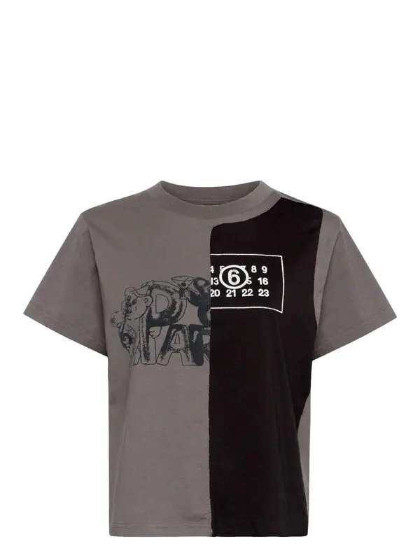 MAISON MARGIELA Panelled Cotton T-shirt - Grey
