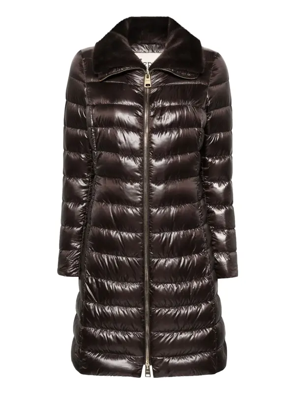 Herno Faux-fur Collar Puffer Coat - Brown