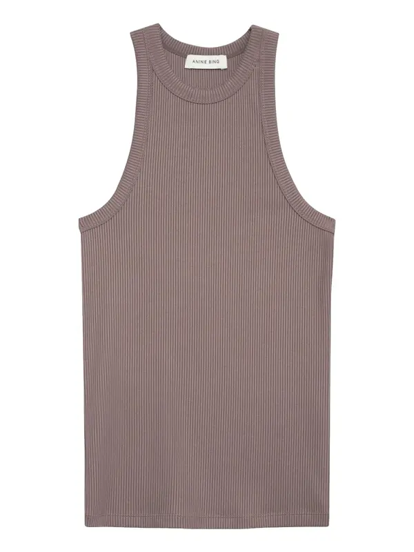 ANINE BING Eva Ribbed Tank Top - Brown