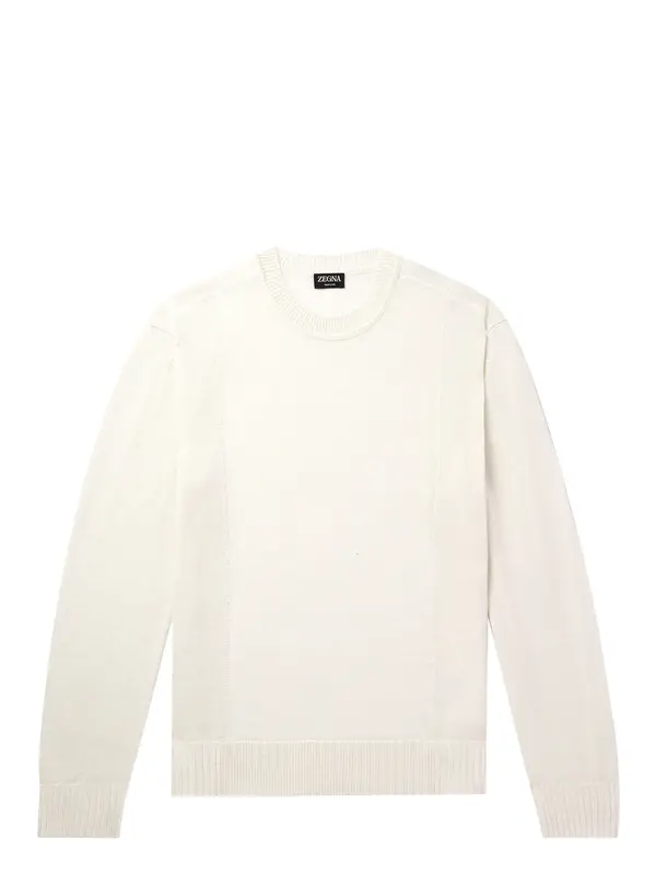 Zegna Linen And Silk-blend Sweater - Neutrals