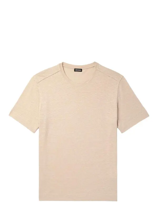 Zegna Linen-jersey T-shirt - Neutrals