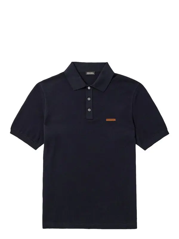 Zegna Slim-fit Cotton-piqué Polo Shirt - Blue