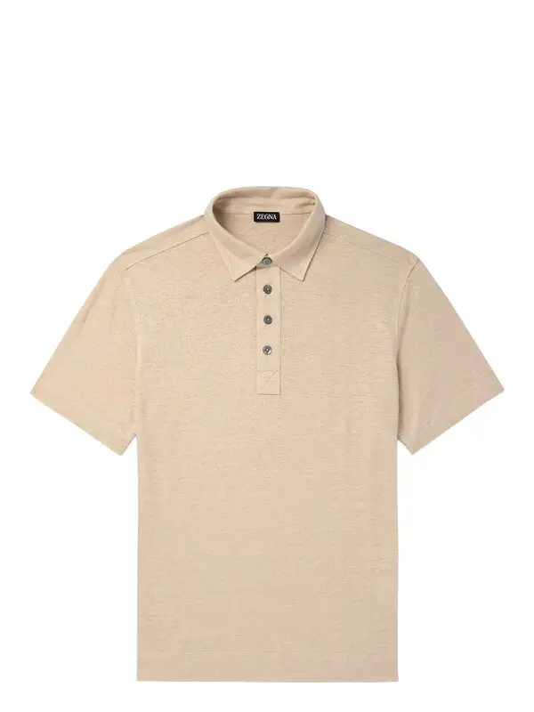 Zegna Slim-fit Linen Polo Shirt - Neutrals