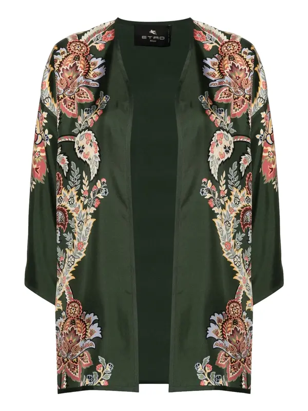 Etro Paisley-print Silk Jacket - Green