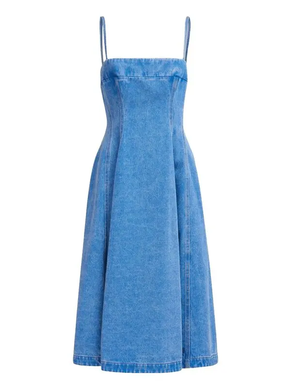 Marni Dart-detailing Denim Midi Dress - Blue