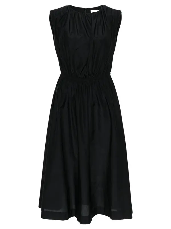 Loulou De Saison Aphrodite Gathered Midi Dress - Black