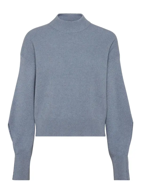 Brunello Cucinelli Mock-neck Cashmere Jumper - Blue