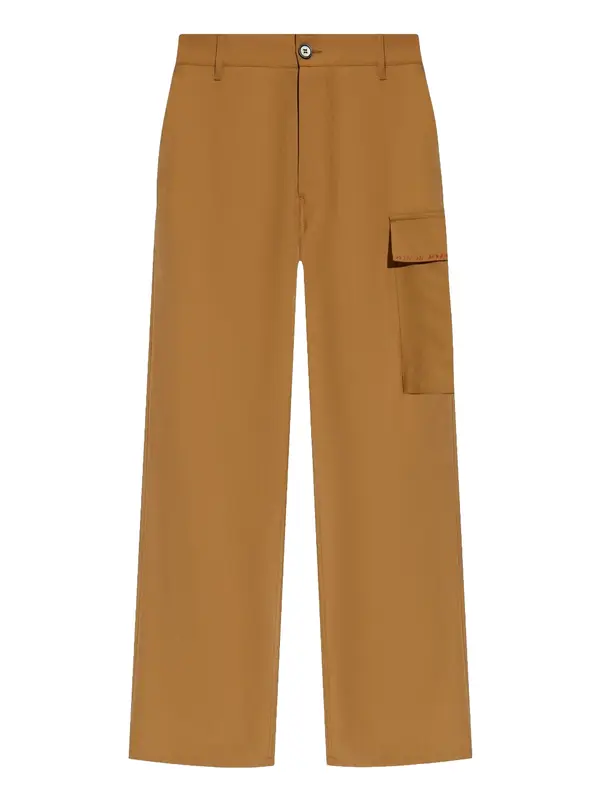 Marni Logo-embroidered Cargo Trousers - Neutrals
