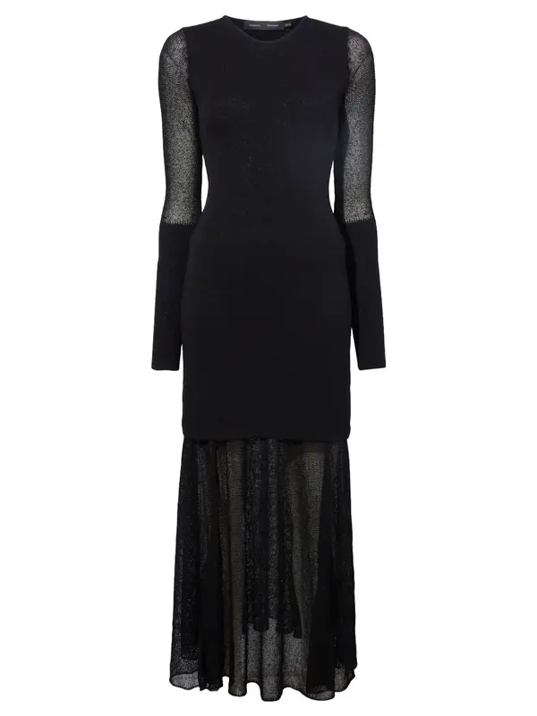 Proenza Schouler Anita Fine-knit Maxi Dress - Black