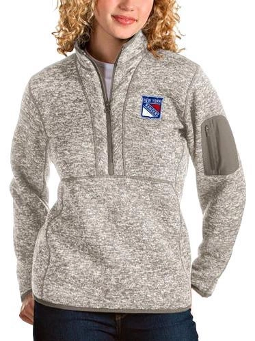 ANTIGUA New York Rangers Fortune Half-zip Sweatshirt - Oatmeal