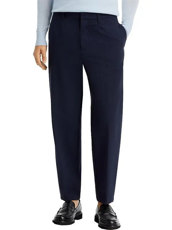 Emporio Armani Technical Seersucker Trousers - Blue