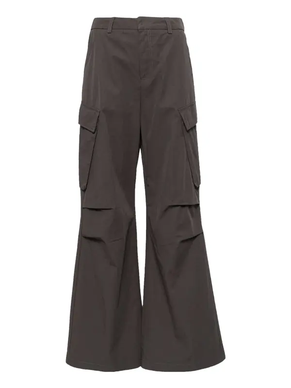 B+AB Flared Cargo Cotton Trousers - Grey