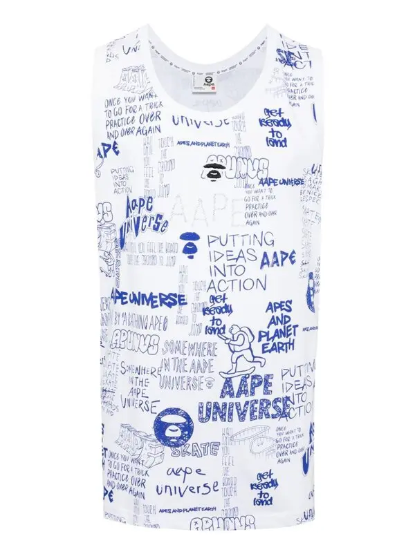 AAPE BY *A BATHING APE® Cotton Tank Top - White