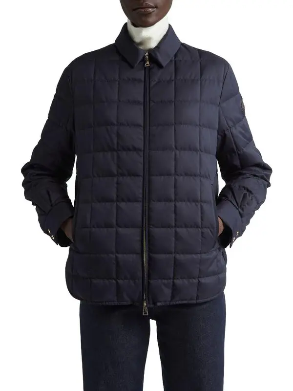 Moncler Square Quilted Down Puffer Jacket - Starless Night