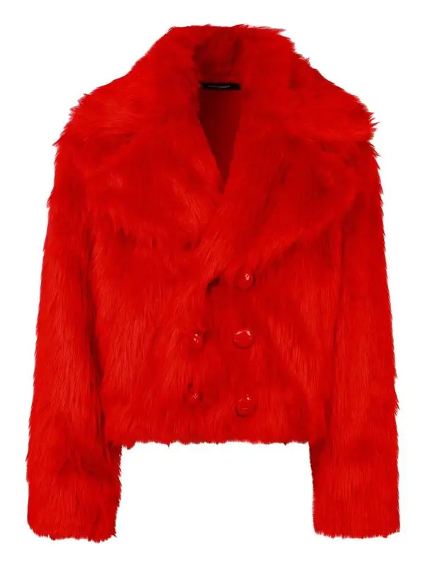 Dsquared2 Acrylic Blend Fur Jacket - Red