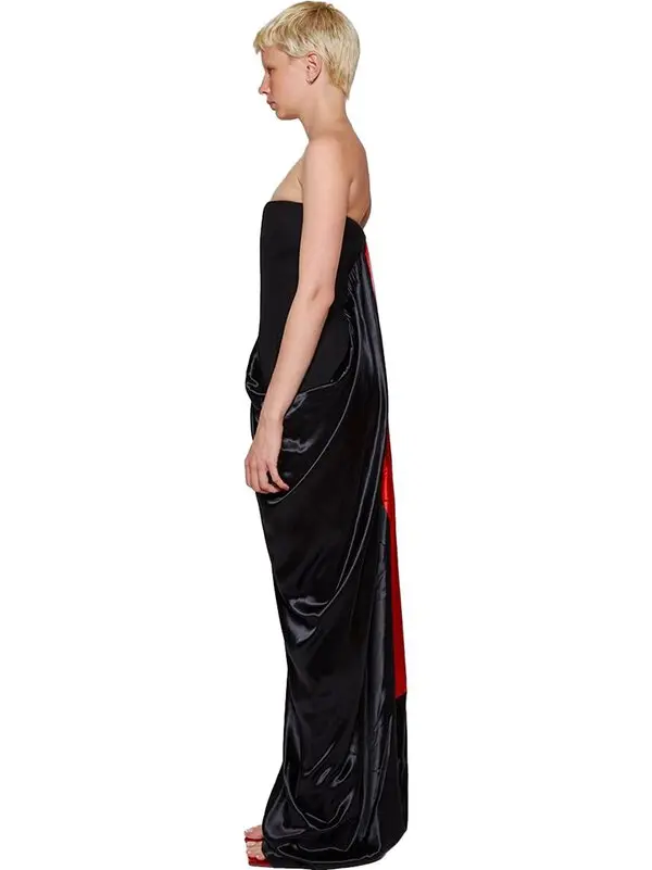 FERRAGAMO Long Color Block Dress - Black And Red
