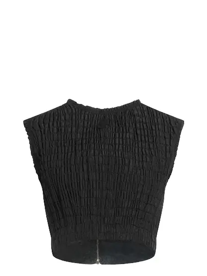 Patou Taffeta Crop Top - Black