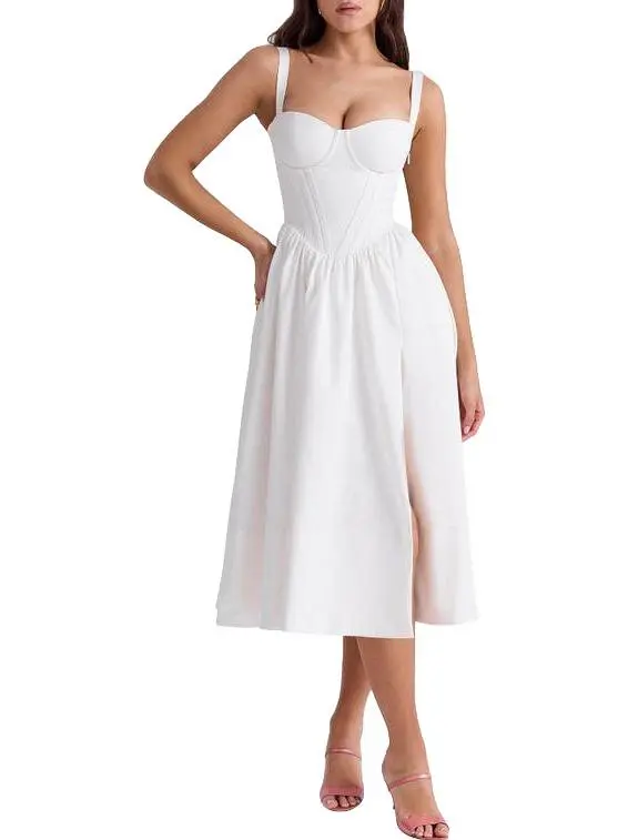 House Of Cb Kelly Corset Midi Sundress - White