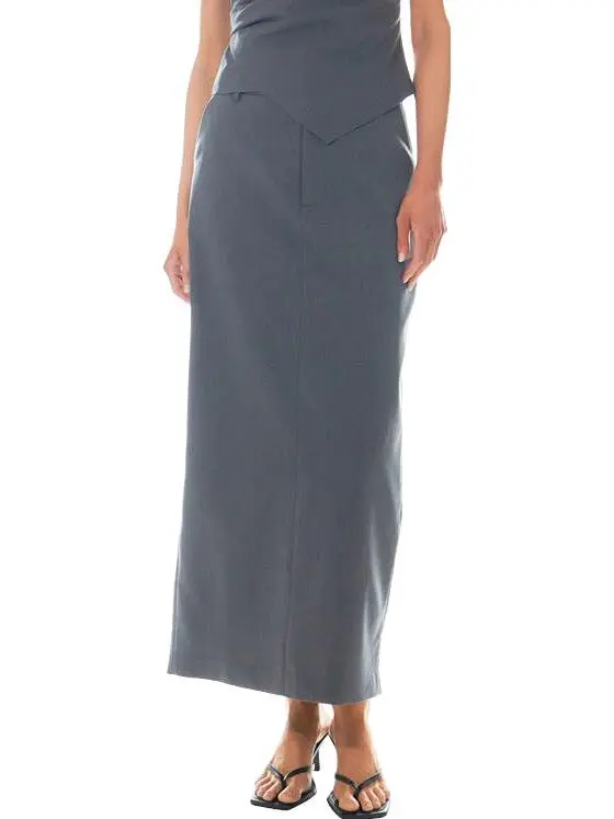 GREY LAB Mid-rise Maxi Skirt - Grey