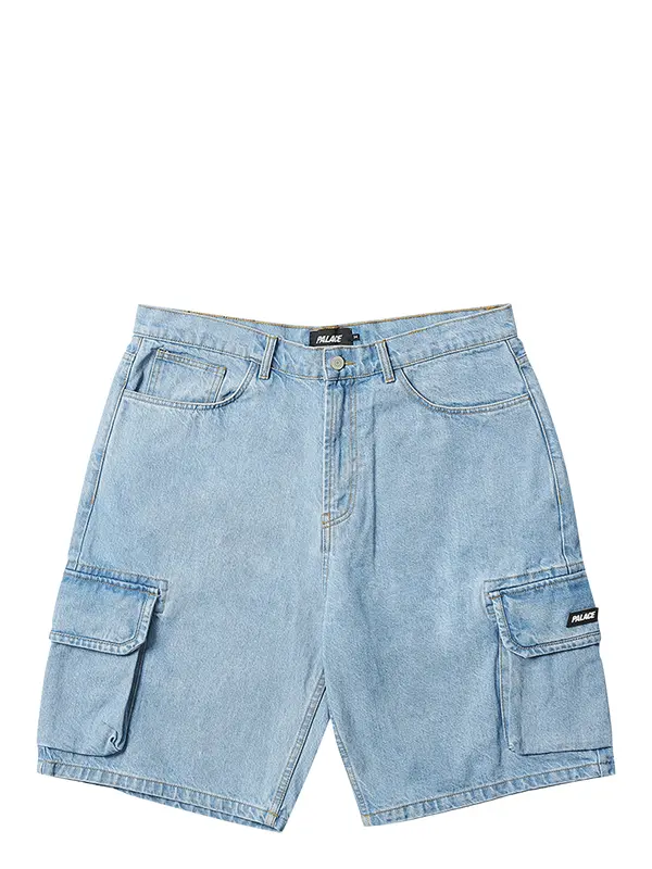 PALACE Baggy Denim Cargo Shorts - Blue