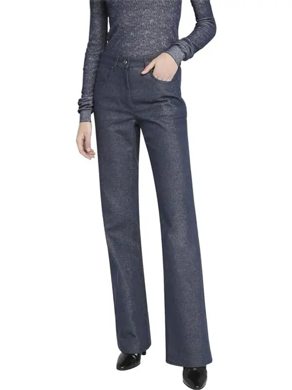 Giorgio Armani Bootleg Jeans With Logo Embroidery - Denim